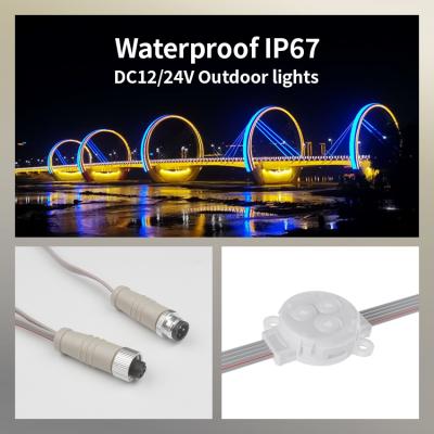 China Factory Price Outdoor RGB Led Point Light Full Color 30mm DC12V IP67 Waterproof Led Pixel Lights for sale