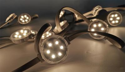 China 50mm Waterproof IP67 LED Point Light With Optical Lens Ideal For Building Doorfront Decoration Retail Store Business Traffic Increase for sale