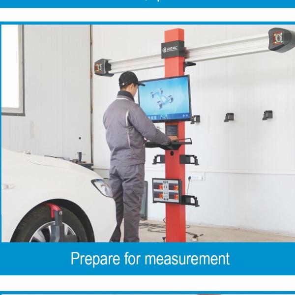 AA-DT198 3D wheel alignment Steel column stand Camera beam manually move 1 screen modular industrial PC No printer
