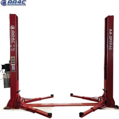 China AA-2PFP40 4.0T 2 Post Floorplate Handmatig ontgrendelen autolift Voertuiglift Twee Post Lift Autolift Auto Ramp Economisch model Te koop