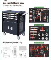 China Mechanics Rolling Tool Cabinet With Tools 158pcs 3 Drawers for sale
