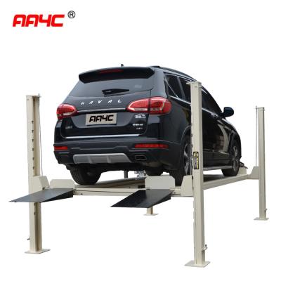 China 4 Columns Car Vehicle Lift Movable 4 Post Lift 7700lbs With Movable Kit Car Parking Lift Auto Storage System 3.5T for sale