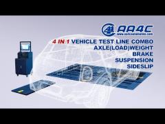 AA4C Axle load+ brake +suspension+ side slip 4 in 1 vehilce test line