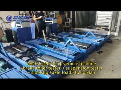 6 sets 4 in1 vehicle test line  ( brake roller tester + suspension tester  + side slip +axle lo