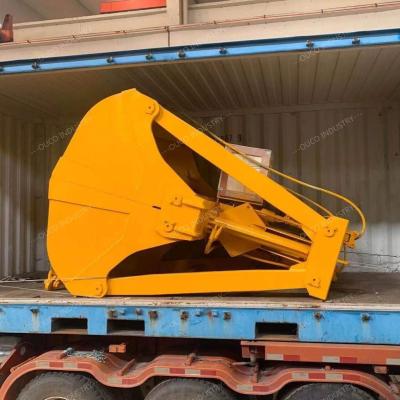 중국 4 로프 옐로우 컬러 크레인 그래브 버킷 12 CBM 수력이 돌 그래플 판매용