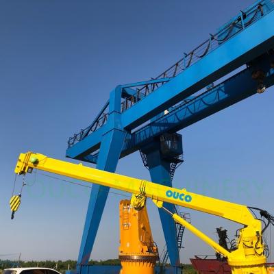 중국 육안으로 보이지 않는 20M 해양 버팀목 0.2T 롱붐 크레인 판매용