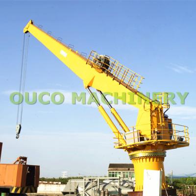 중국 화물선 상승을 위한 고강도 강 굳은 팔 25t 20m 해양 크레인 판매용