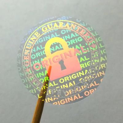 China Color olográfico de encargo de las etiquetas engomadas CMYK del vinilo de la falsificación anti/color de Pantone en venta