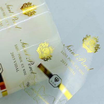 Cina L'autoadesivo impermeabile del vino identifica la stagnola di oro trasparente ha personalizzato gli autoadesivi rotondi in vendita