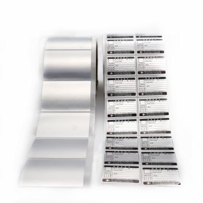 China Rollo de papel termal adhesivo industrial impreso impermeable de la etiqueta engomada de las etiquetas de código de barras en venta