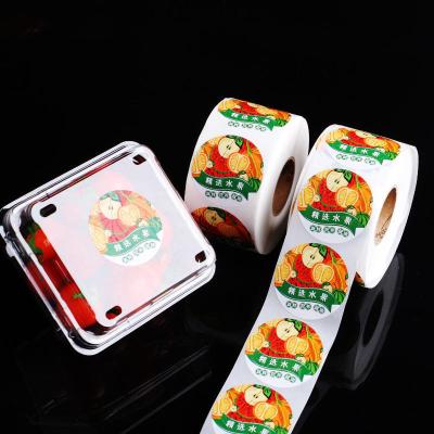 Cina Il vinile stampato CMYK rotola le etichette autoadesive dell'alimento confezionato frutta su misura in vendita