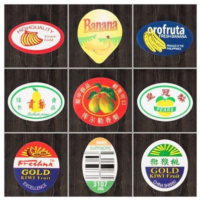 Cina Adesivo impermeabile per etichette di frutta e verdura per imballaggi personalizzati in vendita