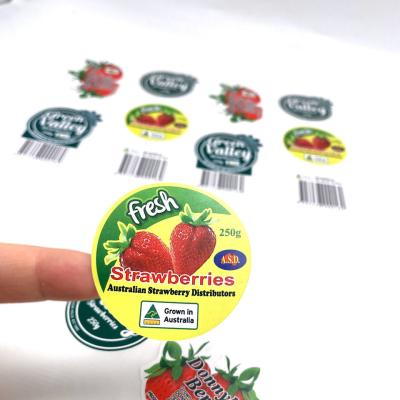 Cina Adesivi in ​​vinile fustellati personalizzati per la stampa di imballaggi di frutta autoadesivi in vendita