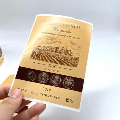Cina Etichetta dell'autoadesivo impressa metallo adesivo su ordinazione del di alluminio per vino in vendita