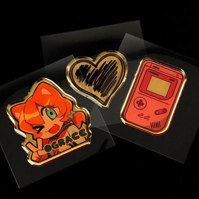 China Epoxy Anime Die Cut Sticker Labels Custom Printed Waterproof Adhesive Holographic Te koop