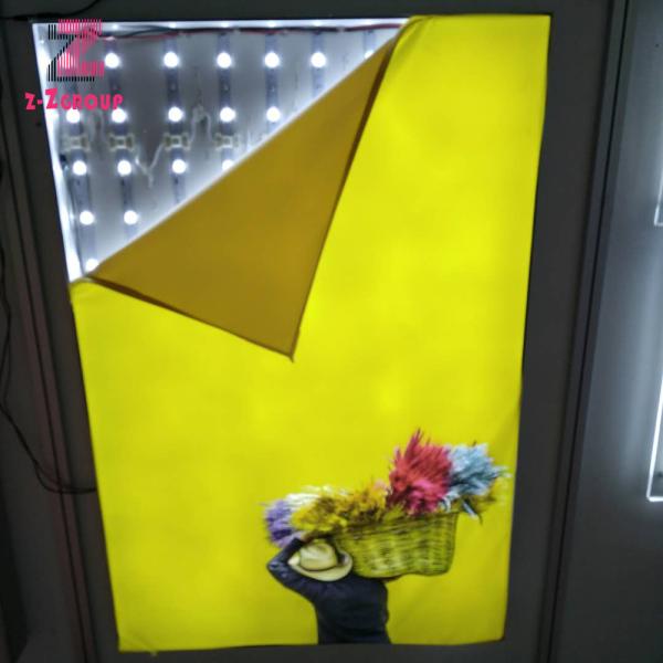 Quality Textile LED Lighting Box Fabric Standing Pillar Free Standing LED Backlit Light Box for sale