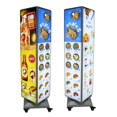Quality Customized Rotating Four Sided Soft Film Light Box Logo Wall Mounted Advertiseme for sale