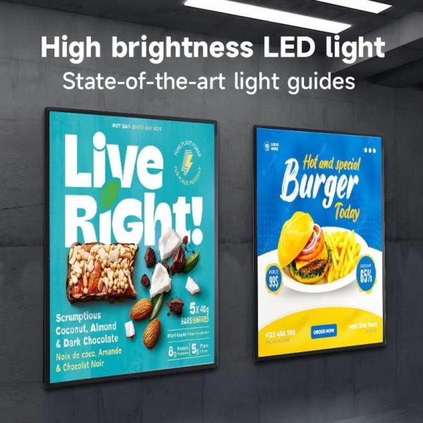 Quality High Bright LED Ultra Thin Glass Light Box 10mm Easy Poster Change For Retail for sale