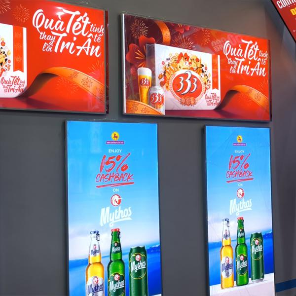 Quality Wall Mounted LED Light Box Slim LED Menu Display Light Box Advertising Sign TV Menu Board for sale