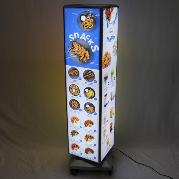 Quality Aluminum LED Freestanding Light Box Display Stand Advertising Sign for sale