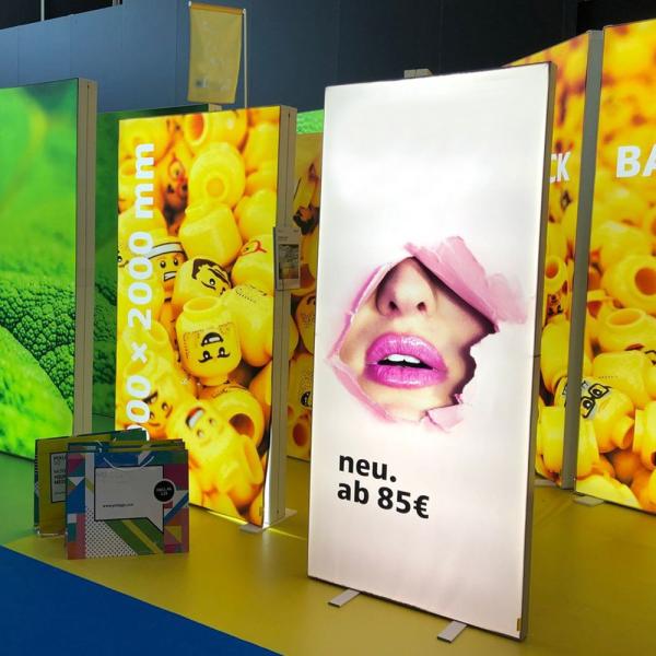Quality Aluminum LED Freestanding Light Box Display Stand Advertising Sign for sale