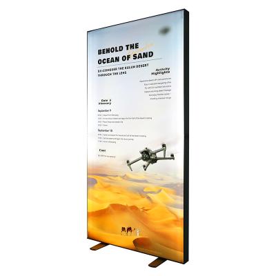 China Double Side SEG Fabric Lightbox Custom Slim Free Standing Light Box For Advertising for sale