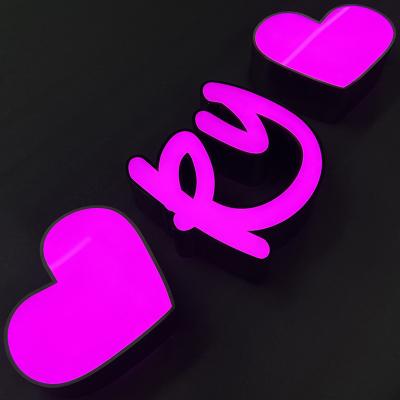 China Custom Heart Shape LED 3D Acrylic Love Letter Sign for Wedding Decoration for sale