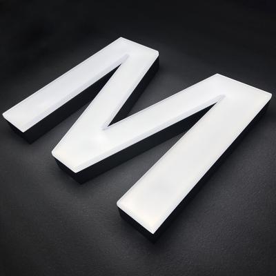 China Custom 3D Front-Lit Acrylic LED Letter Signs Metal Frame Illuminated Sign for Commercial Display for sale