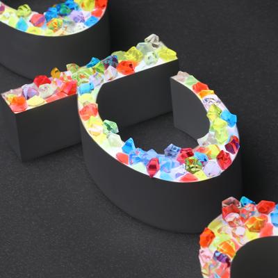 China Custom 3D Diamond LED Letter Sign Crystal LED Alphabet Sign for Decoration for sale