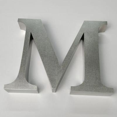 China Custom Brushed Aluminum 3D Solid Letters Non-Illuminated Metal Sign for sale