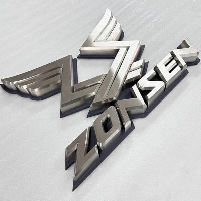 China Custom Brushed Stainless Steel 3D Letters Non-Illuminated Metal Sign for sale