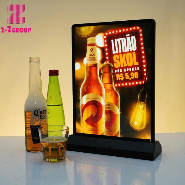 Quality Rechargeable A4/A5 LED Table Light Box Double Sided Desktop Illuminated Menu Sign for sale
