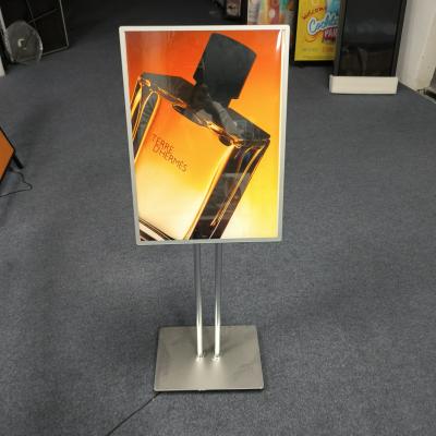 China Double Pole Freestanding Frame LED Light Box Adjustable Angle Poster Advertising Stand for sale