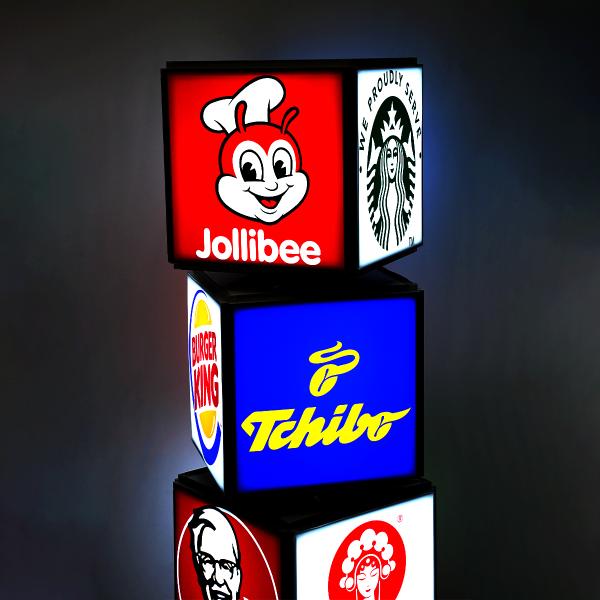 Quality Rotating LED Light Box Floor Stand — 3/4-Layer Cubic Display, Wall/Floor/Ceiling for sale