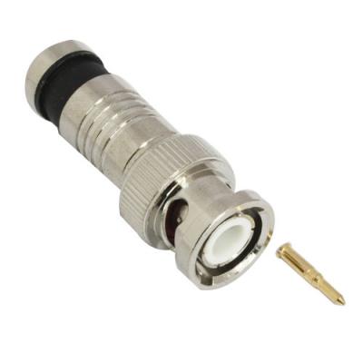 Cina RG59 connettore coassiale del CCTV del maschio di compressione BNC in lega di zinco con un Pin del rame in vendita