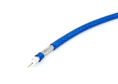 Cina Cavo coassiale trasparente blu dell'AWG del PVC CATV 18, intrecciatura di MG di AL del cavo coassiale di RG6U in vendita
