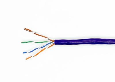 China Purpere Lan van pvc Unshield 24AWG CAT5E Kabel, Bulknetwerkkabel 4 Paren van CCA/BC Te koop