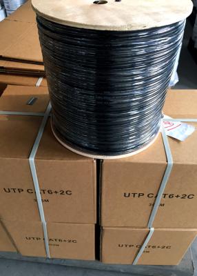 Cina Doppio cavo all'aperto del rivestimento PE+PVC UTP CAT6+2C video, cavo siamese della macchina fotografica con potere in vendita