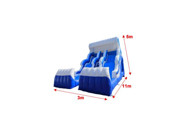 Quality Waves Water Two Inflatable Slides White And Blue With Two Pool for sale