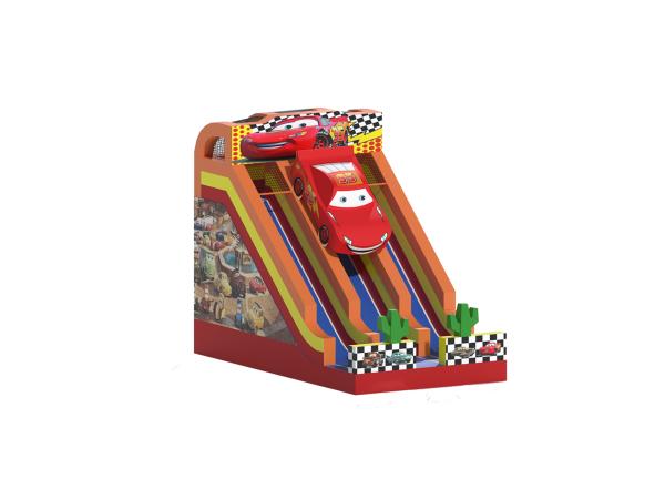 Quality Racing Car Theme Dry Inflatable Slides Customized 8x5x6m for sale