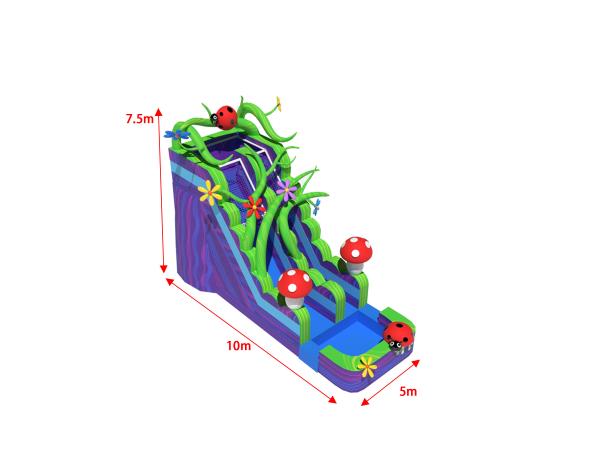 Quality Marble Wall Mushroom Kingdom Inflatable Water Slides With Pool for sale