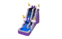 Quality Inflatable Purple Thunder Water Slide With Pool Outdoor Playground for sale