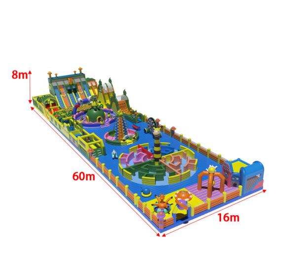 Quality Inflatable Large Theme Park With Maze Obstacles Big Slides Ball Pool for sale