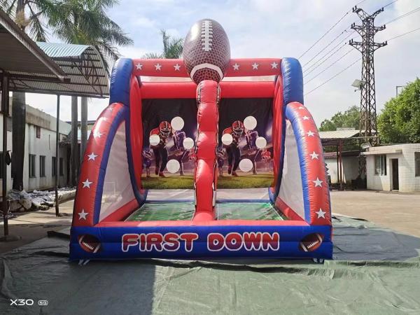 Quality Indoor Outdoor Inflatable First Down Football Challenge Games for sale