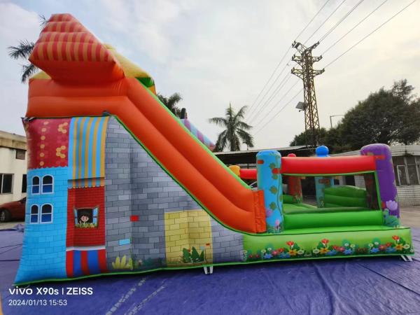 Quality Fun Park Dry Inflatable Bouncy Slides With Candy Shop Theme for sale
