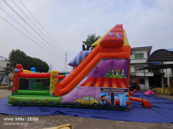 Quality Fun Park Dry Inflatable Bouncy Slides With Candy Shop Theme for sale