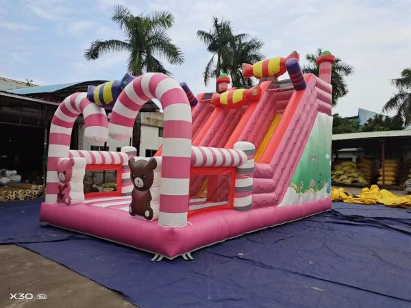 Quality Candy World Pink Style Inflatable Slides For Rental Event Party for sale