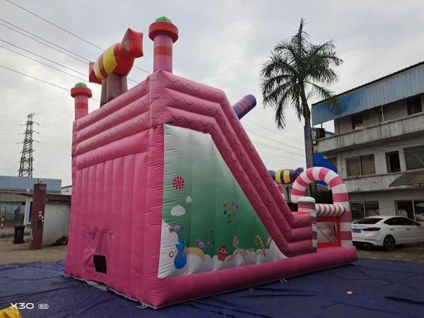 Quality Candy World Pink Style Inflatable Slides For Rental Event Party for sale