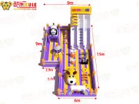 China Animals Theme Park Playground Inflatable Jumping Castle With Two Slides for sale