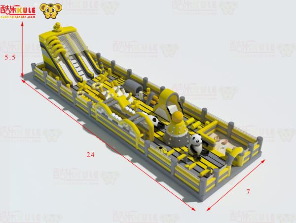 Quality Large Inflatable Obstacles Yellow Color Fun Park Playground for sale